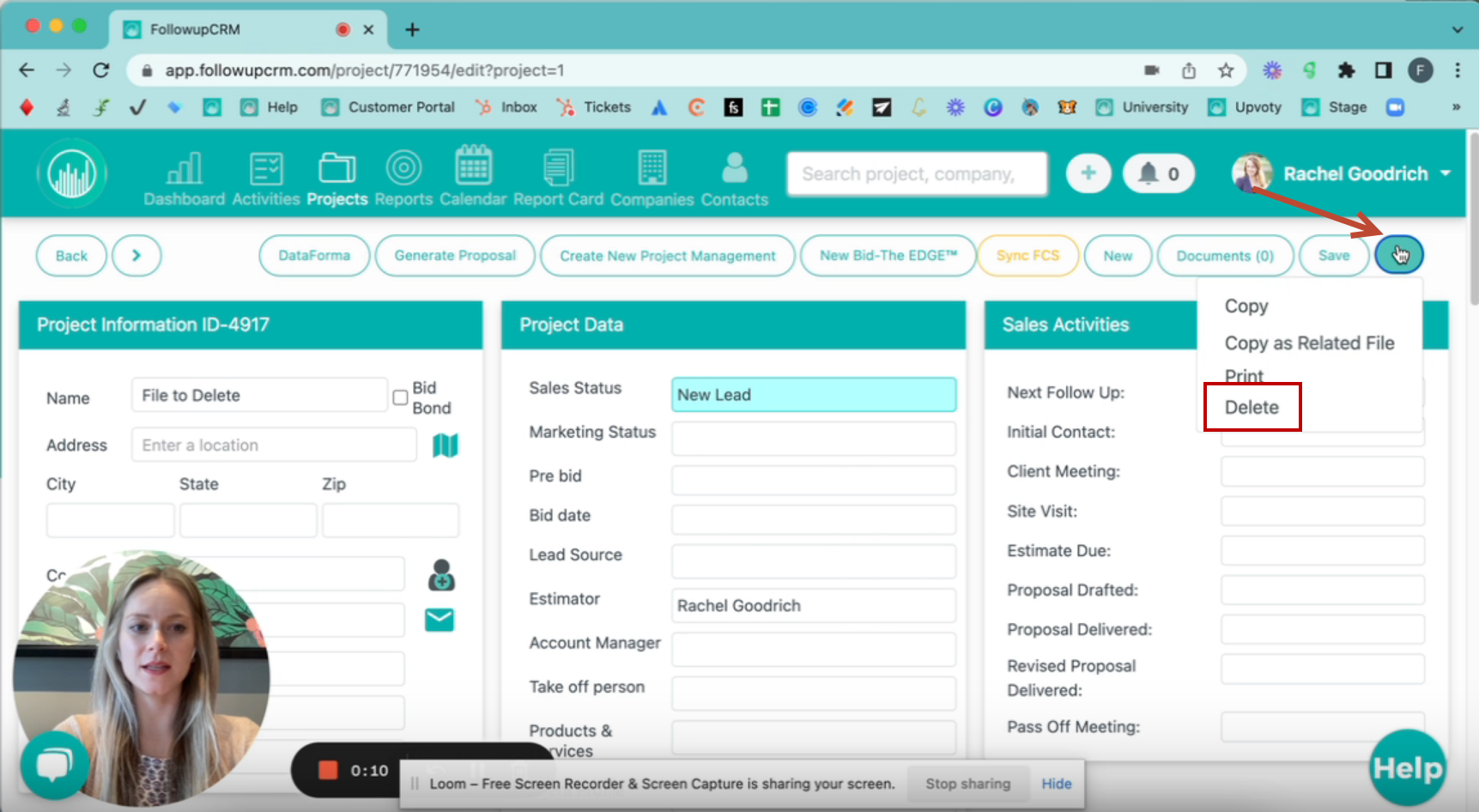 How to Delete a Project