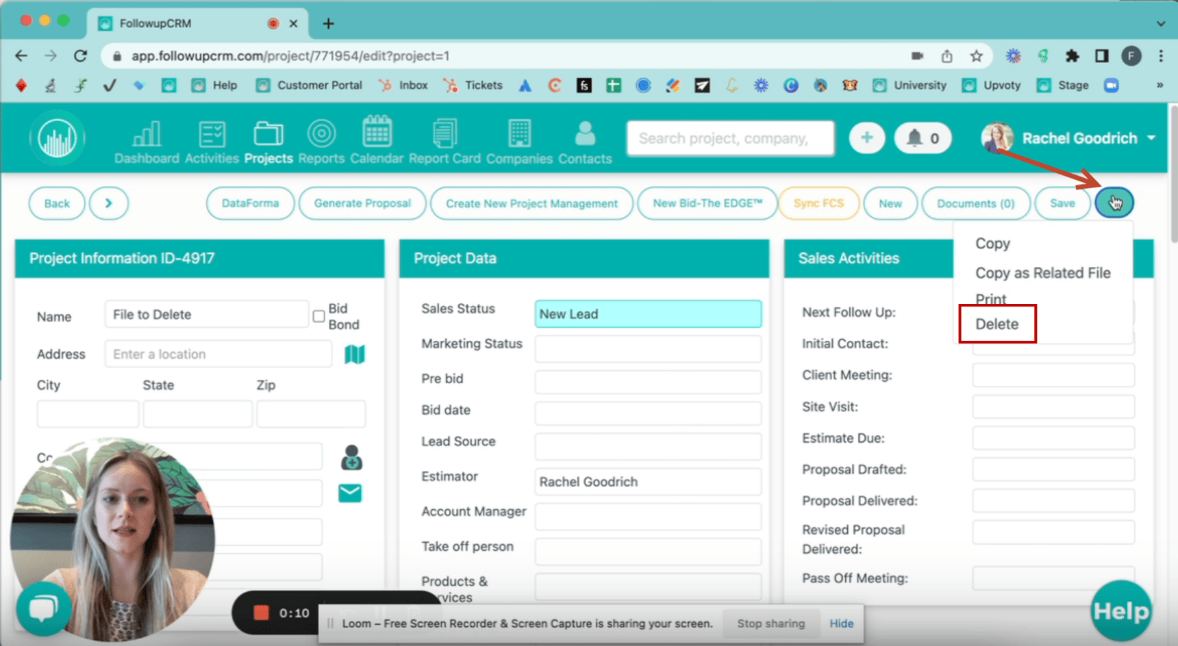 How to Delete a Project