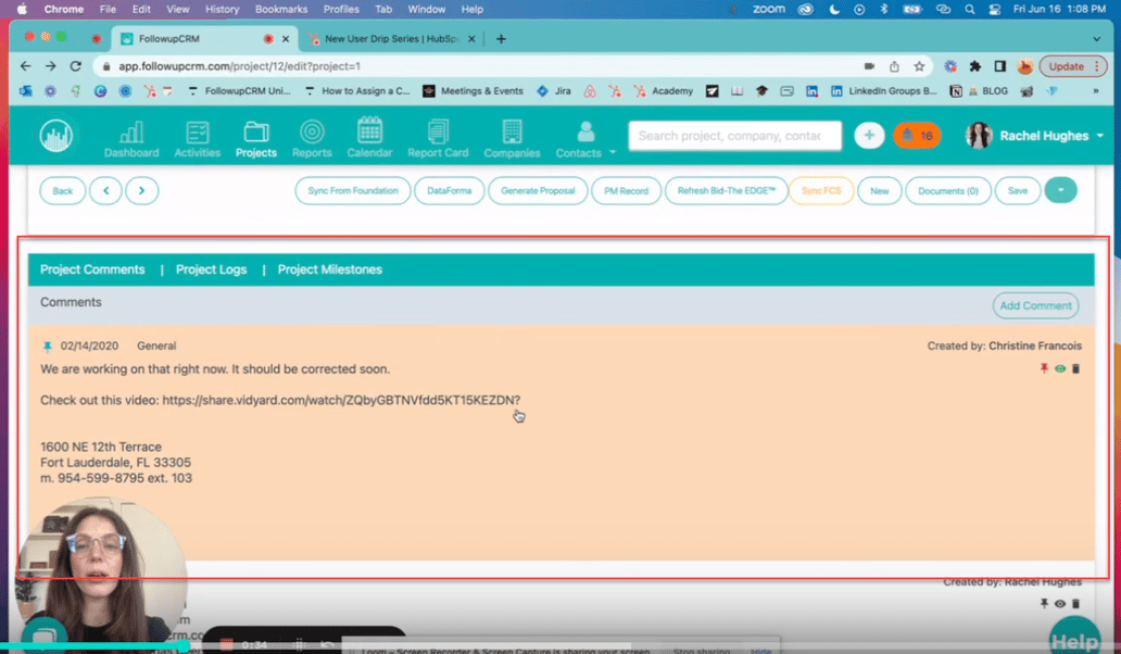 How to Leave Comments or Notes on a Project