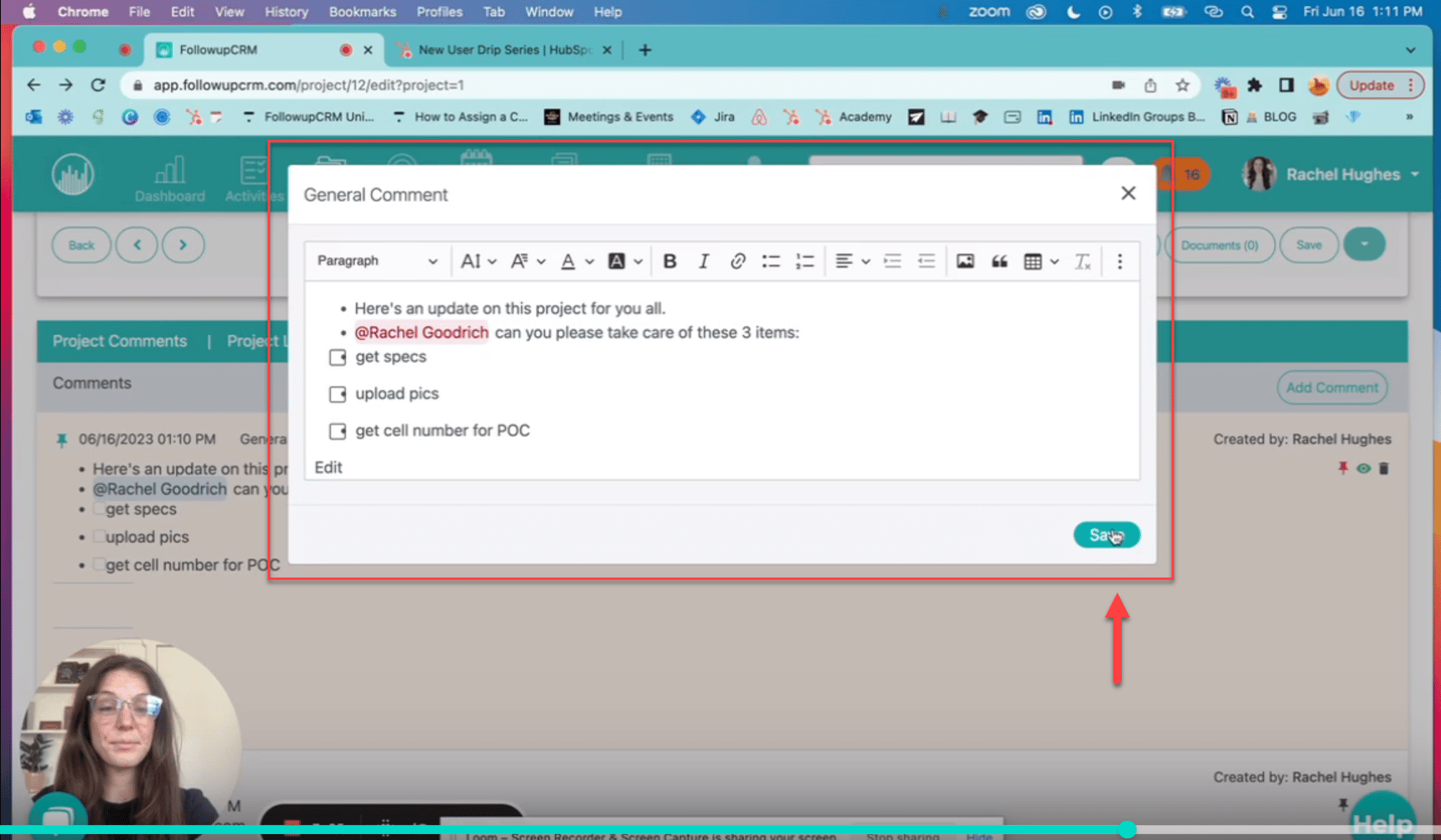 How to Leave Comments or Notes on a Project