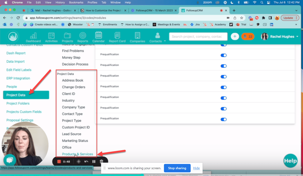 How to Customize the Project Data