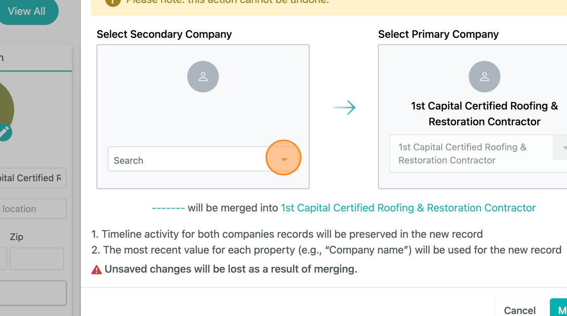 How to merge Companies or Contacts in FollowUp CRM