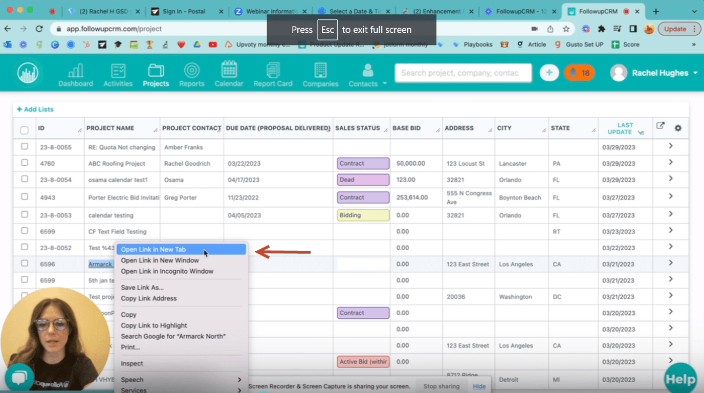 Open Project Links in a New Tab