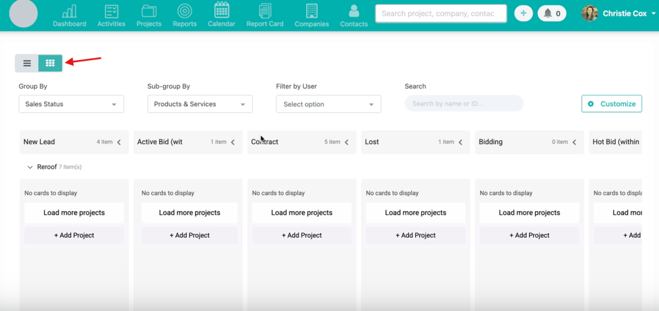 How to Use the Kanban Layout on the Projects Page
