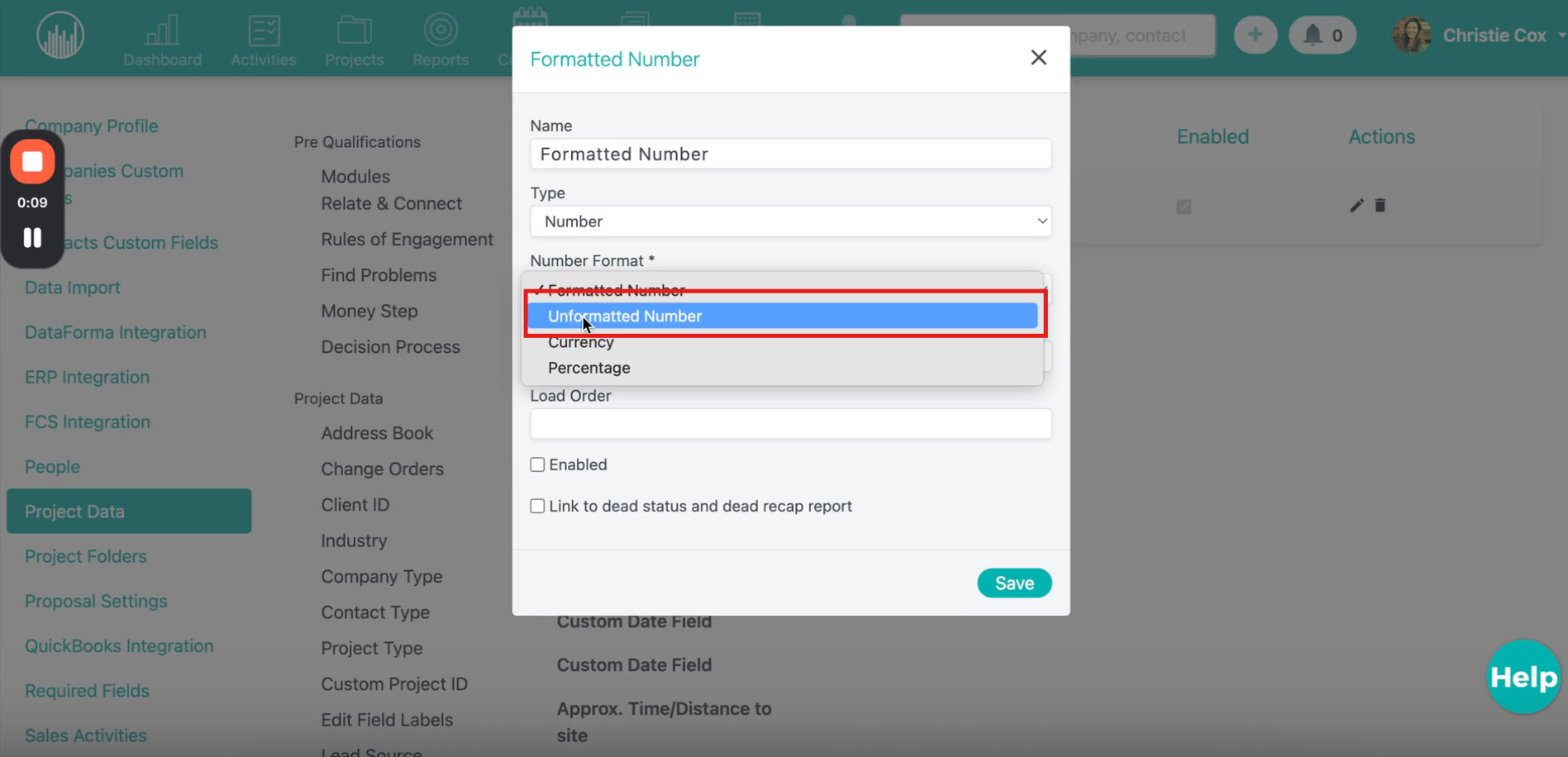 How to add a Formatted Number field