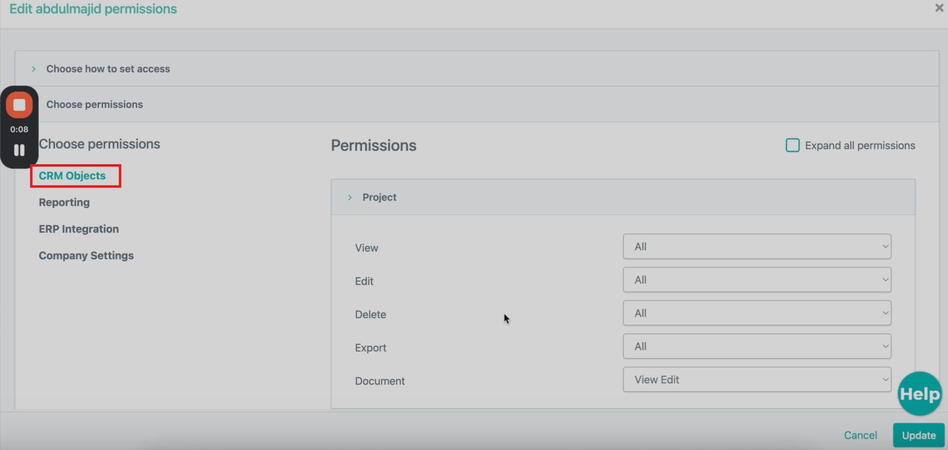How to Set Project Documents Permissions
